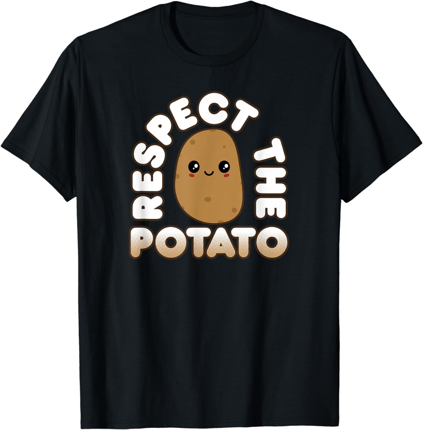 Funny Potato Gift Cute Kawaii Style Respect The Potato T-Shirt ...