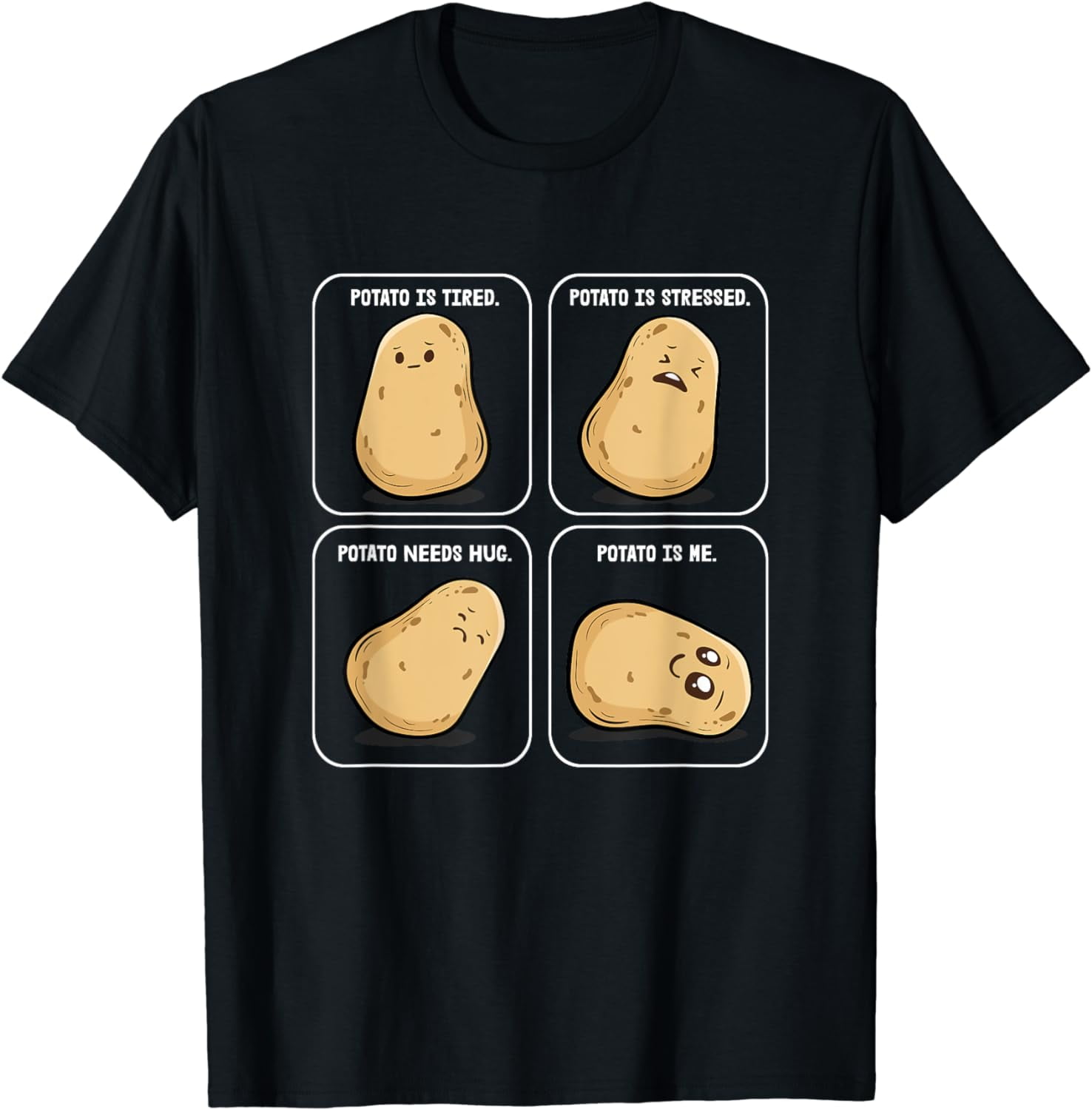 Funny Potato Meme Cute Yam Vegan Vegetarian Potatoes T-Shirt - Walmart.com