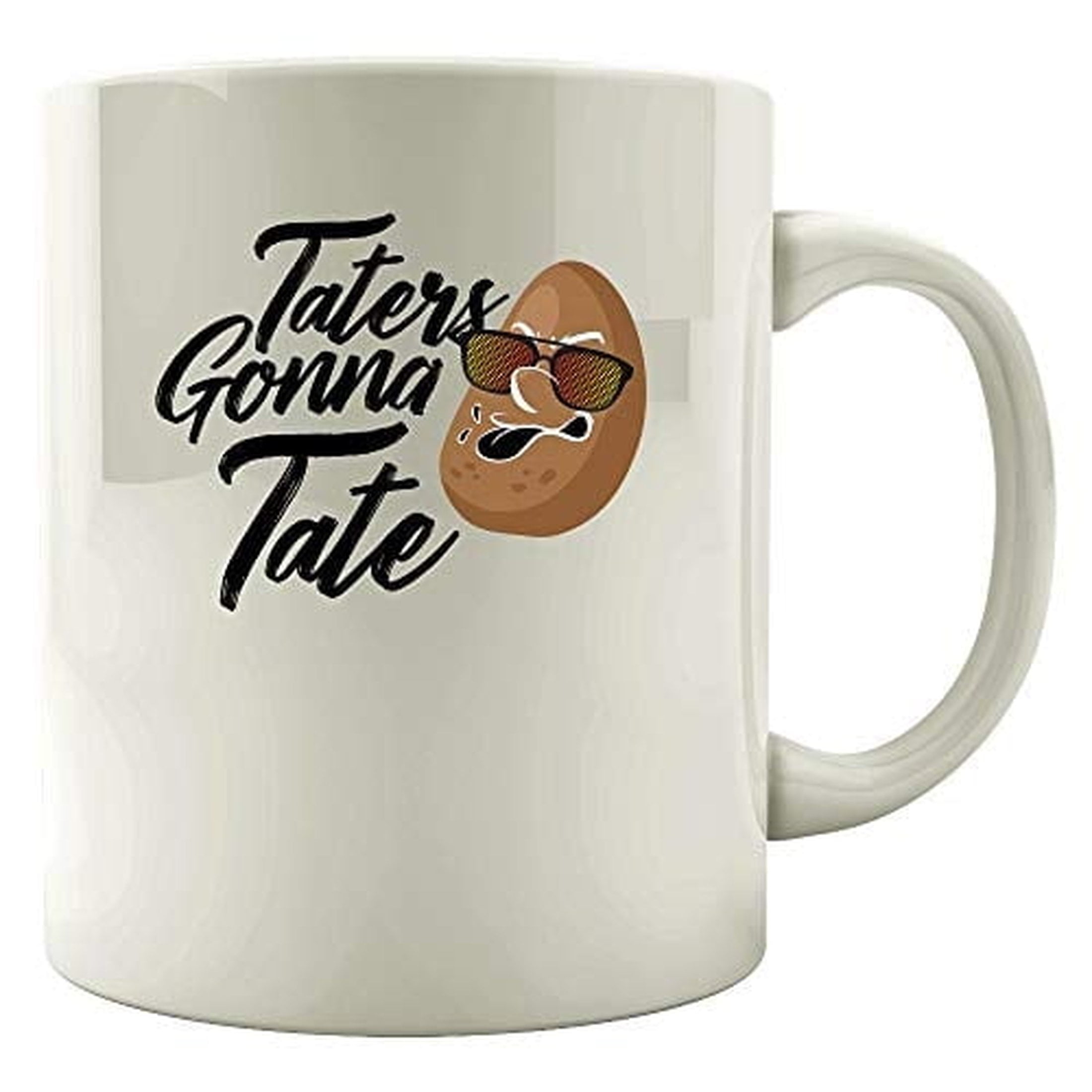 Funny Potato 11 oz Coffee Mug - Taters Gonna Tate White Ceramic Gift ...