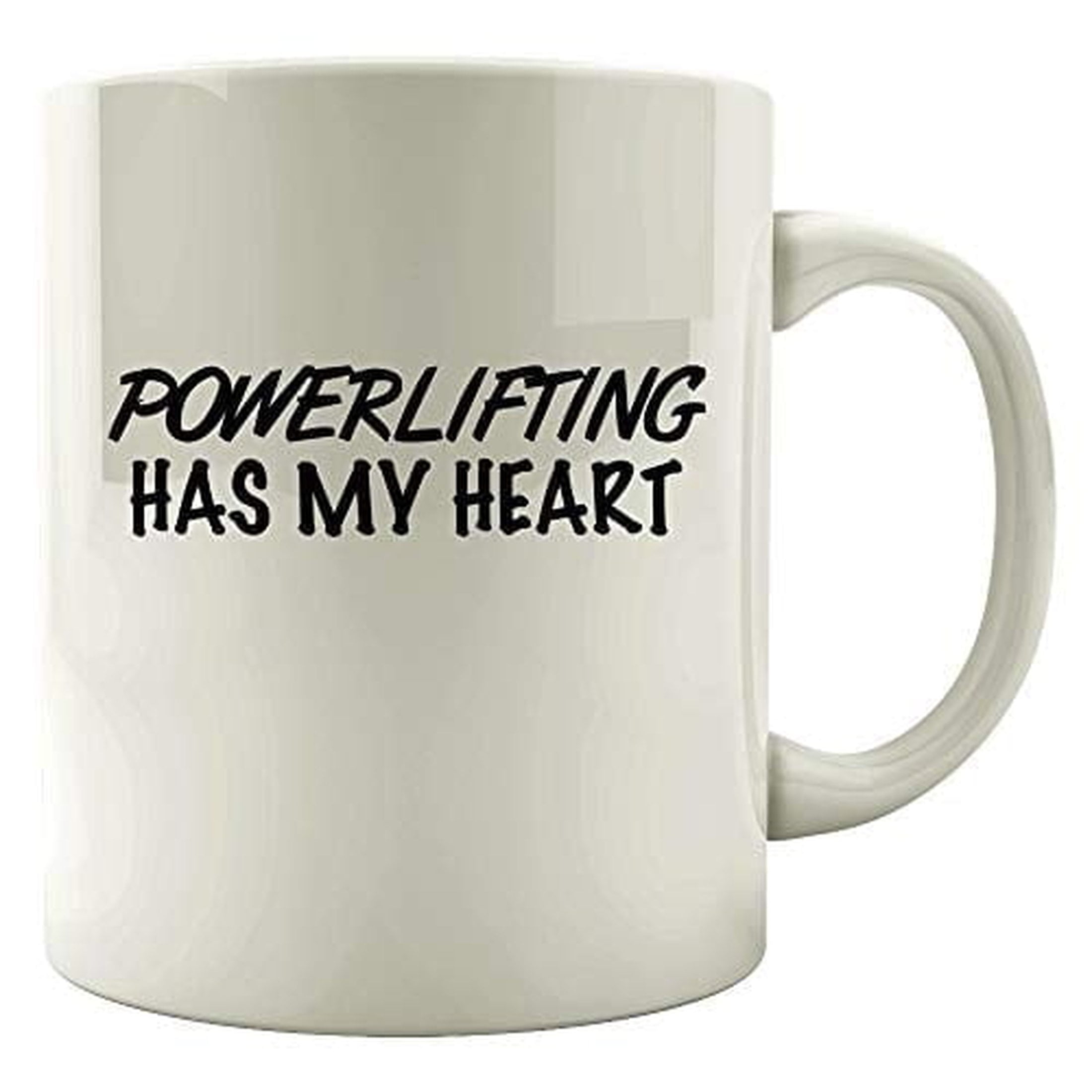 Powerlifting 11 oz Coffee Mug - Powerlifting Has My Heart White Ceramic ...