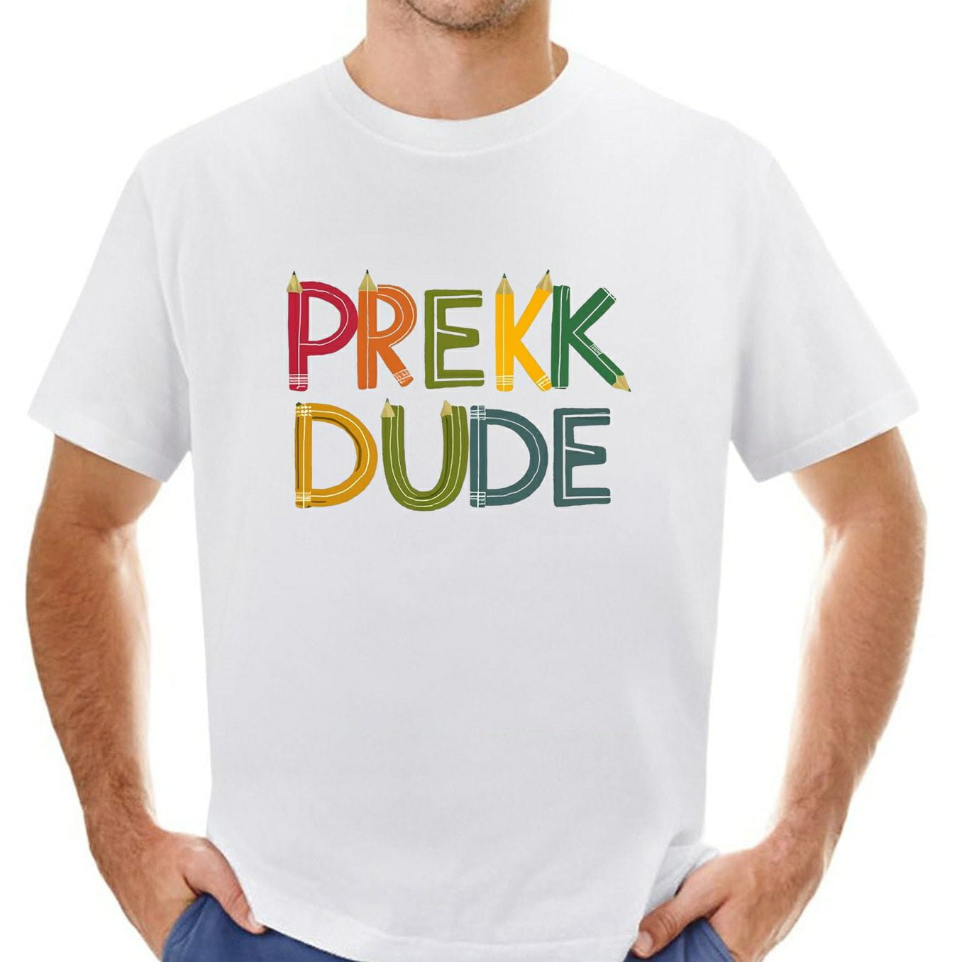 Funny Pre K Dude Pencil Back To School Student Birthday Gift Shirts ...
