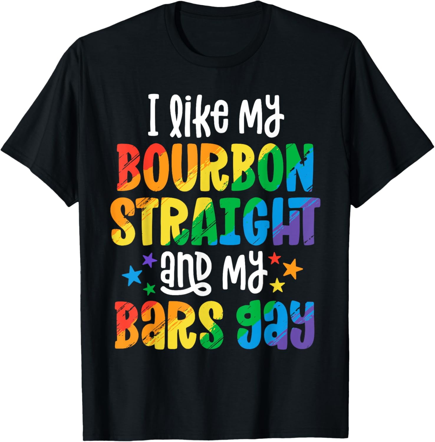 Funny Pride Shirt Bourbon Straight Bar Gay Party Gifts T-Shirt - Walmart.com