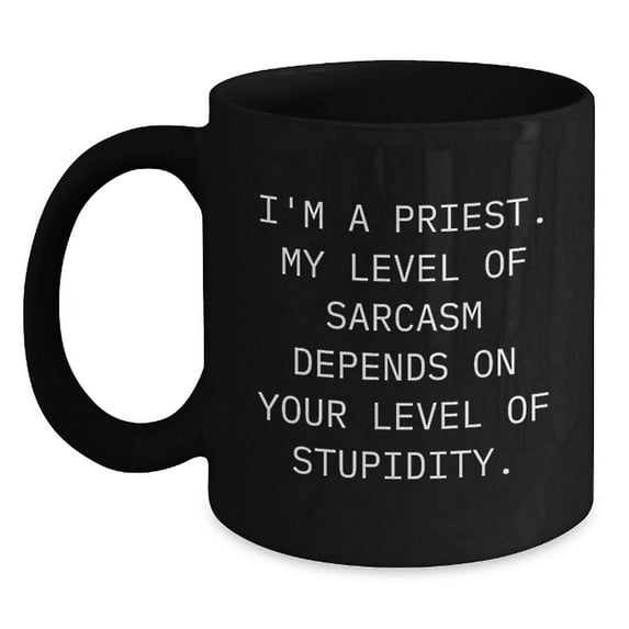 Funny Priest Black Coffee Mug Gifts from Family to Priest, Unique ...