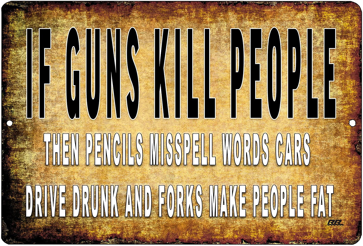 Funny Pro Gun Metal Tin Sign Wall Decor Man Cave Bar Gift If Guns Kill ...