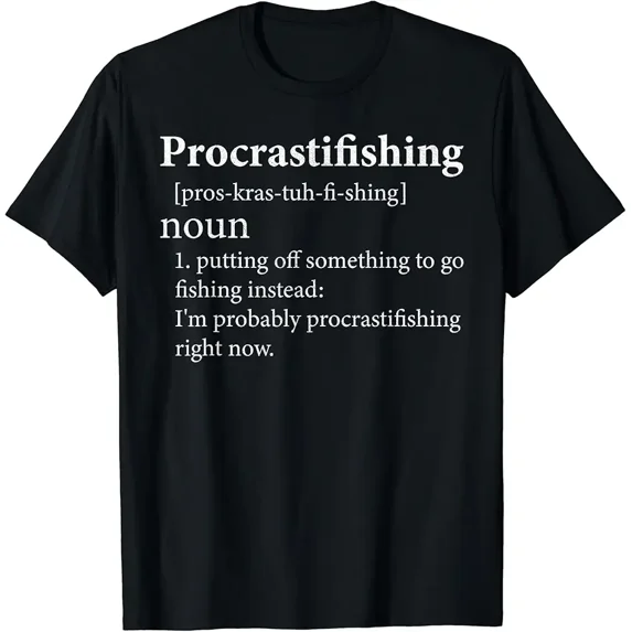 Funny Procrastifishing Definition for Fisherman Dad Men Short Sleeve ...