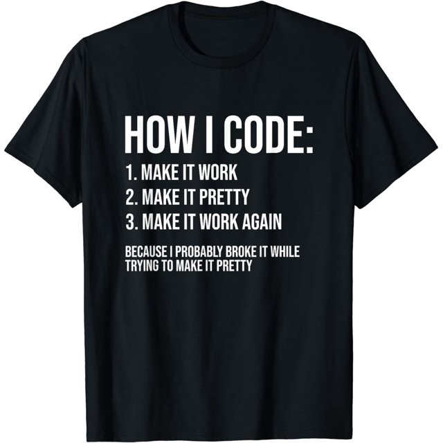 Funny Programmer Joke How I Code Coding Programming Coder T Shirt