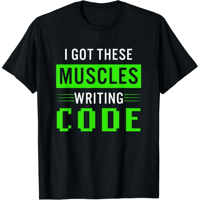 Funny Programmer Writing Code Muscles Meme For Computer Geek T Shirt
