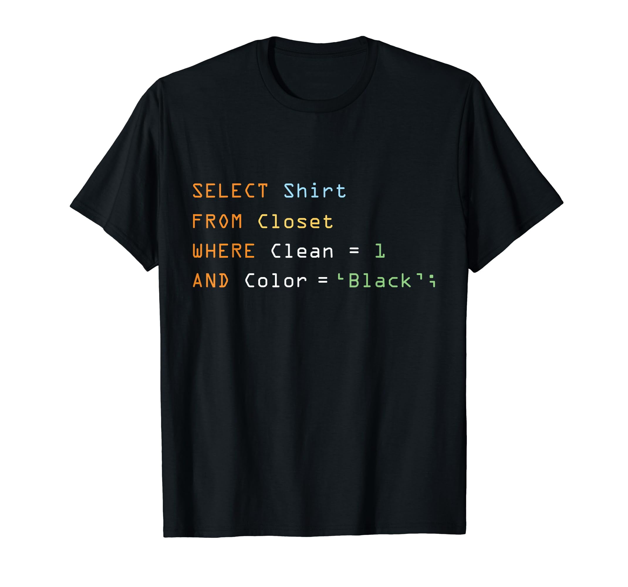 Funny Programming Code Computer Programmer SQL Database T-Shirt - Walmart.com
