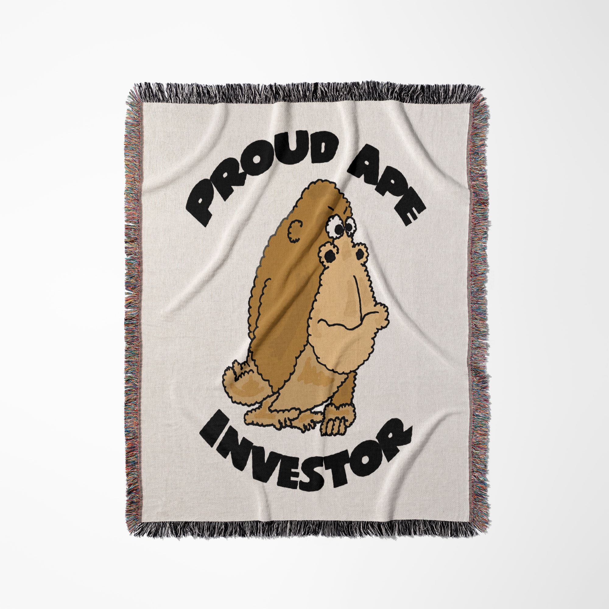 Funny Proud Ape Investor Meme Stock Trading Gorilla Cartoon, Woven ...
