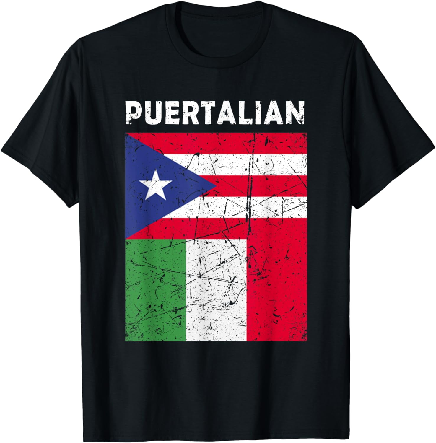 Funny Puerto Rican And Italian Flag Design - Puertalian T-Shirt ...