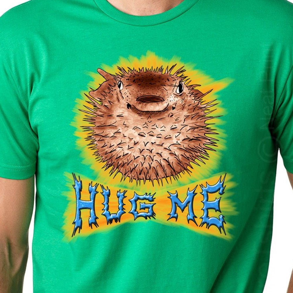Funny Puffer Fish Hug Me Unisex T-Shirt Marine Life Cute Graphic Sea ...