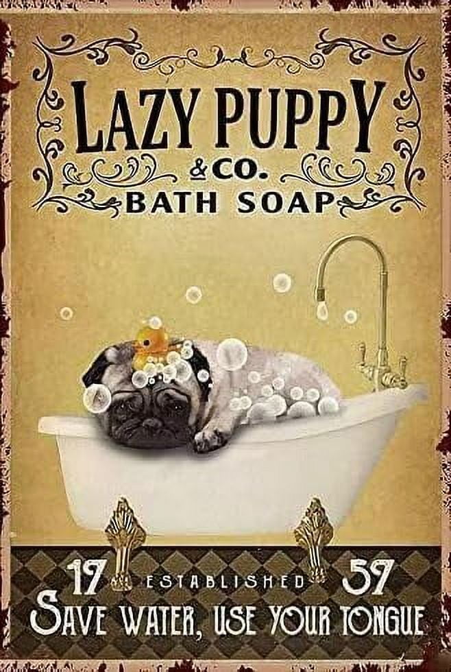 Funny Pug Bathroom 120 Pieces Wooden Jigsaw Puzzles For Adults- Lazy ...