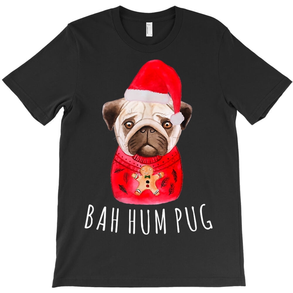 Funny Pug Dog Bah Humbug Christmas Scrooge Holiday Quote Graphic H43246 ...
