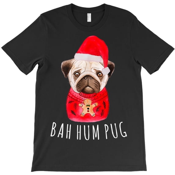 Funny Pug Dog Bah Humbug Christmas Scrooge Holiday Quote Graphic H43246 ...