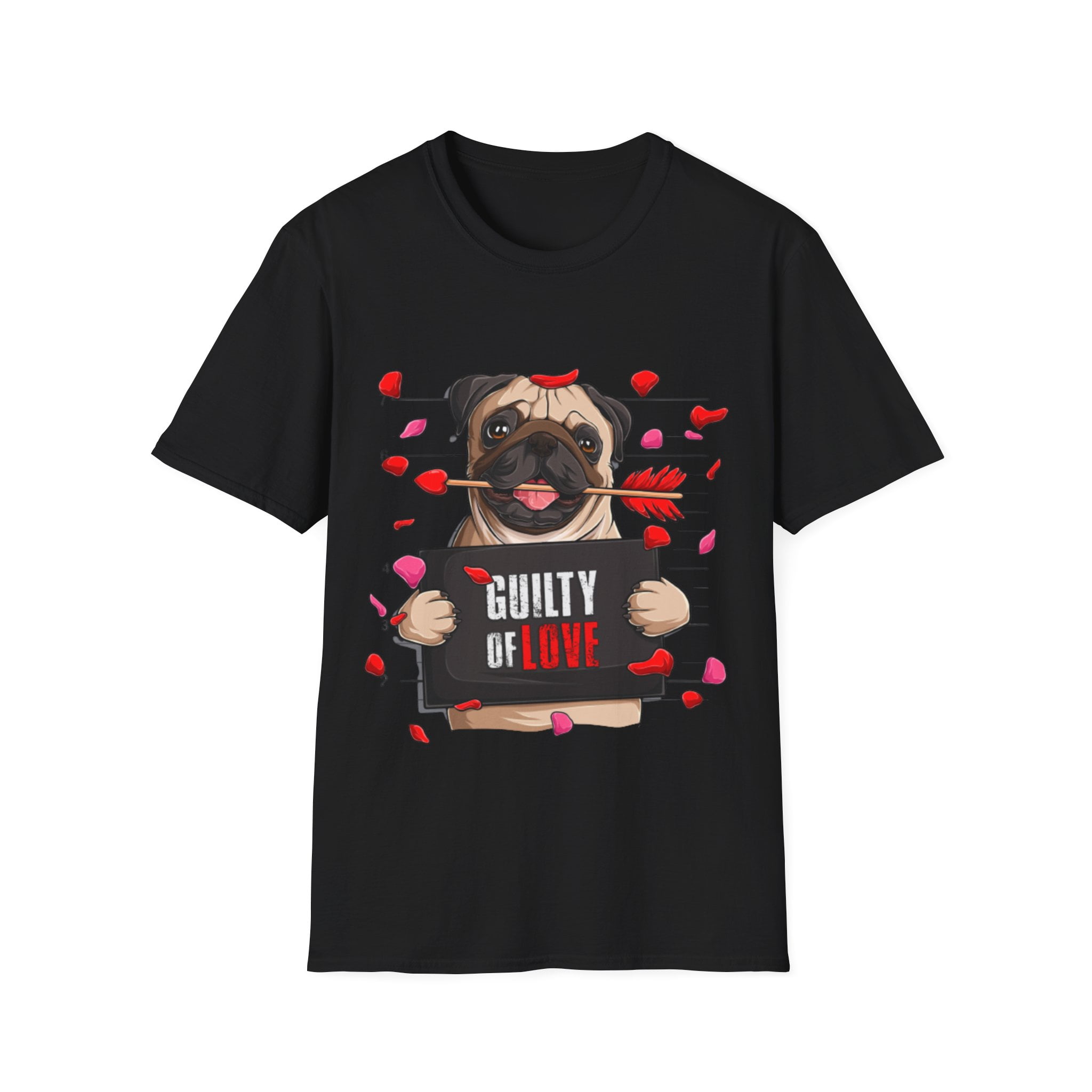 Funny Pug Dog Jail Mugshot Guilty Of Love Valentine Heart - Walmart.com