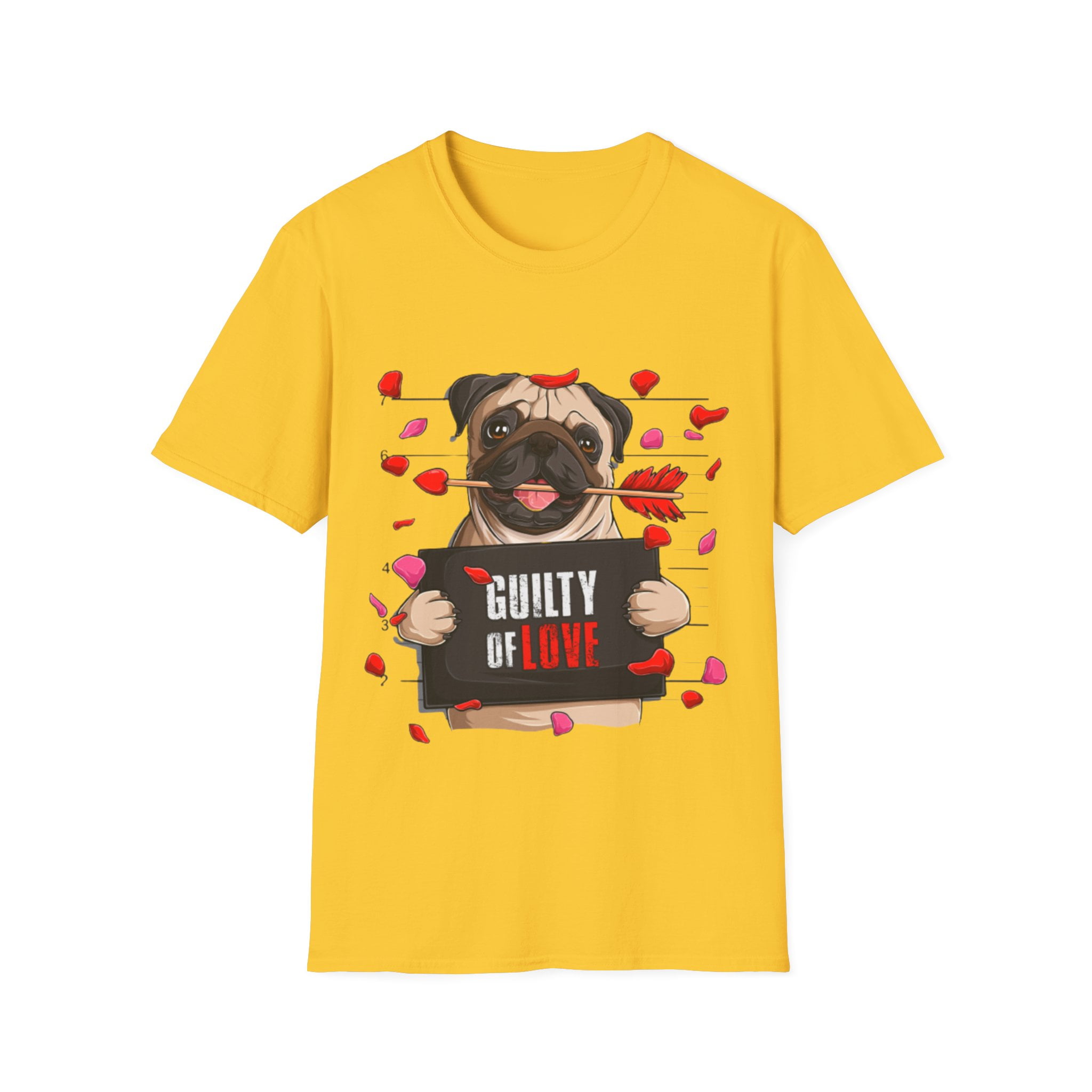 Funny Pug Dog Jail Mugshot Guilty Of Love Valentine Heart - Walmart.com