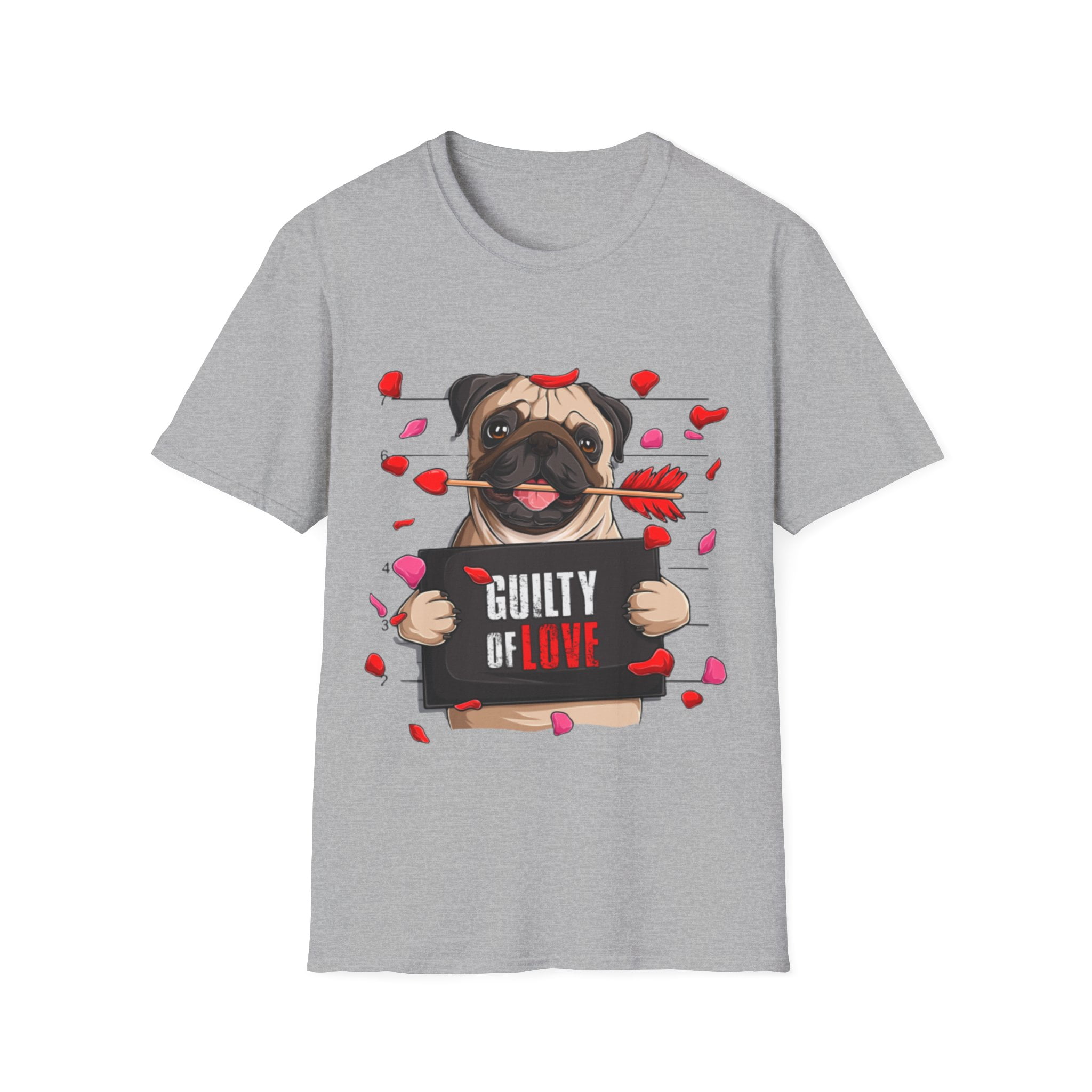 Funny Pug Dog Jail Mugshot Guilty Of Love Valentine Heart - Walmart.com