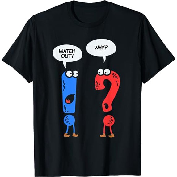 Funny Punctuation Tshirts Pun Teacher Shirt English Grammar T-Shirt ...