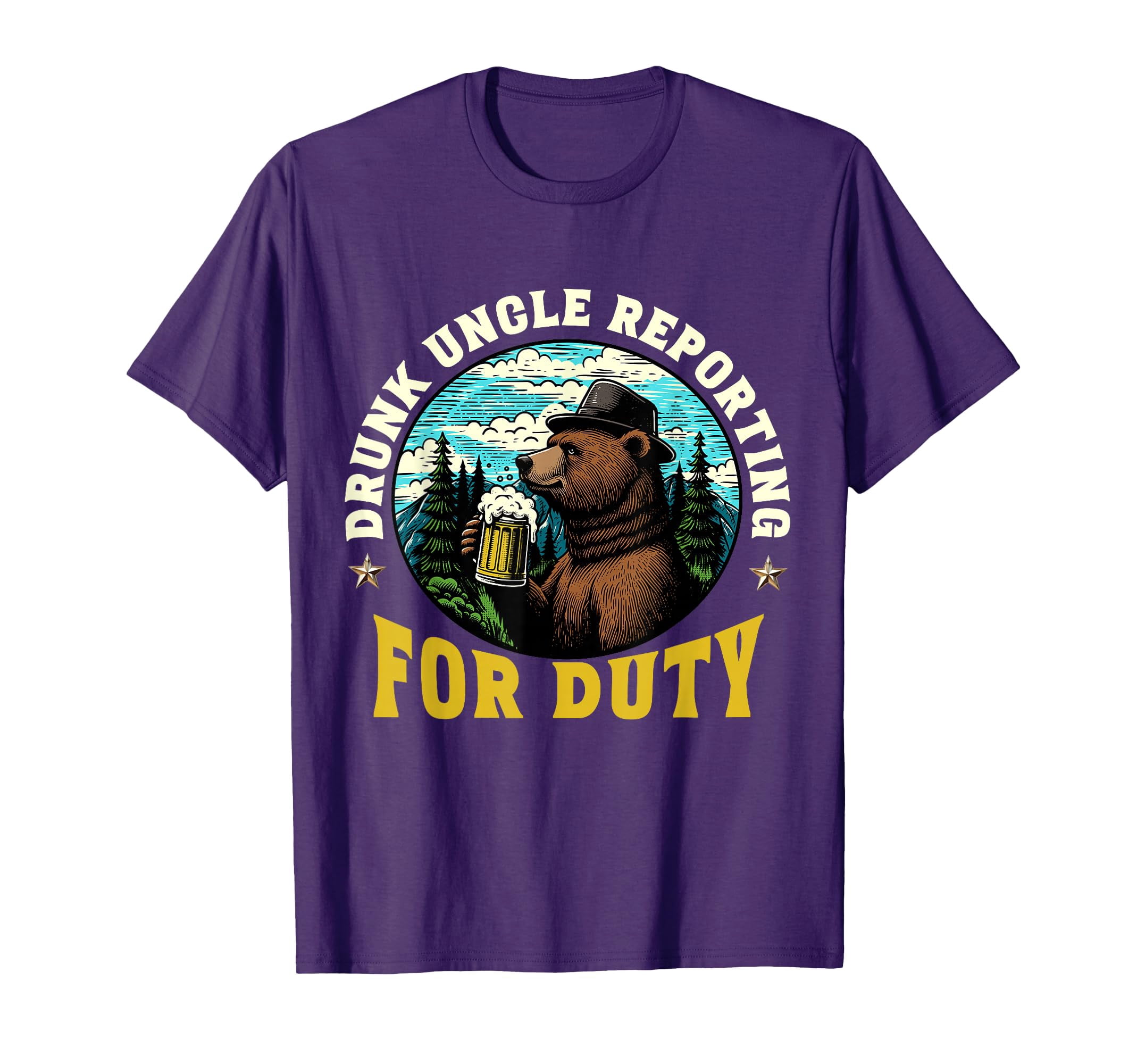 Funny Purple Bear T-Shirt for Drunk Uncle Enthusiasts, Perfect for ...