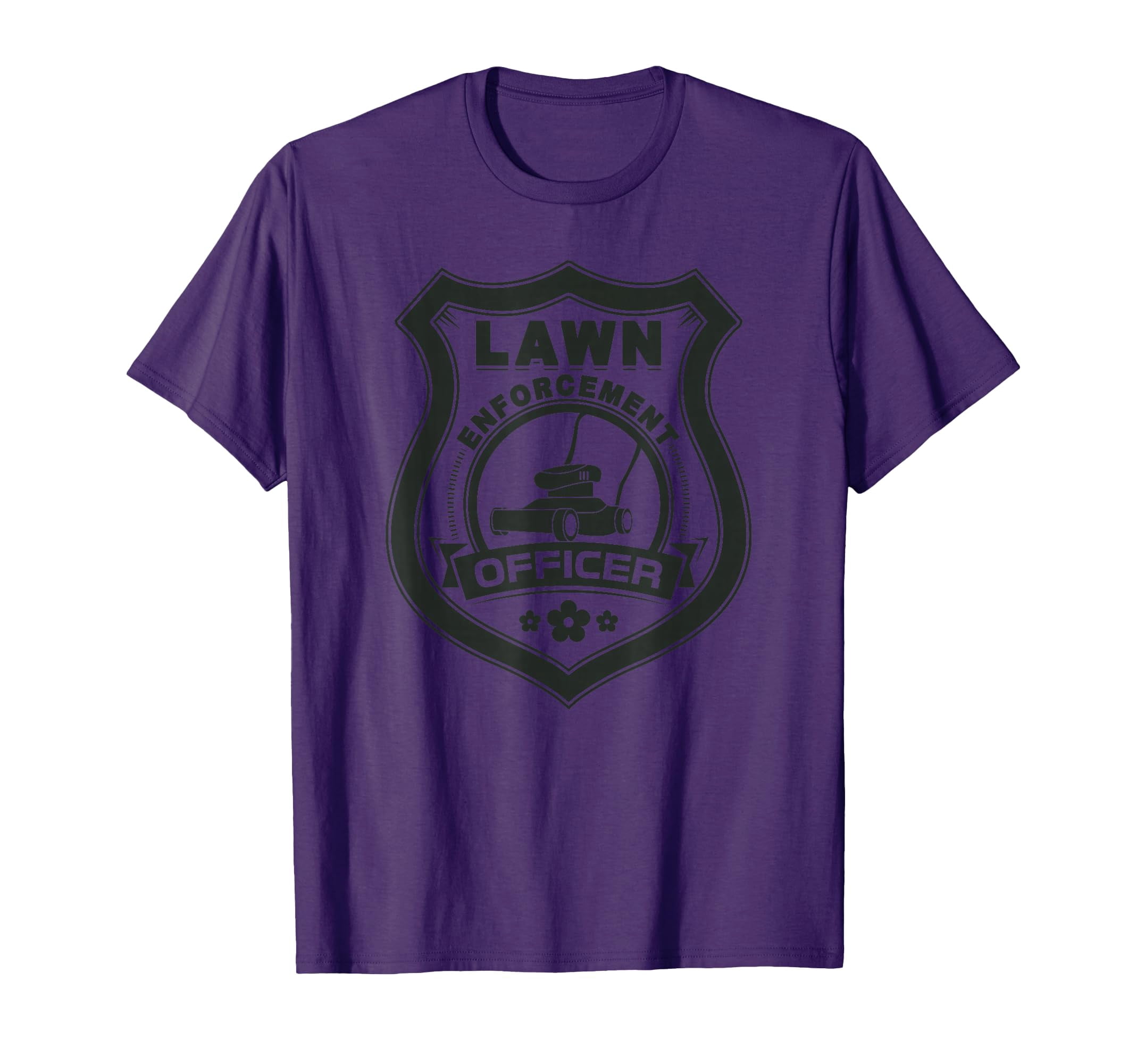 Funny Purple Lawn Enforcement Officer T-Shirt with Badge Design for ...
