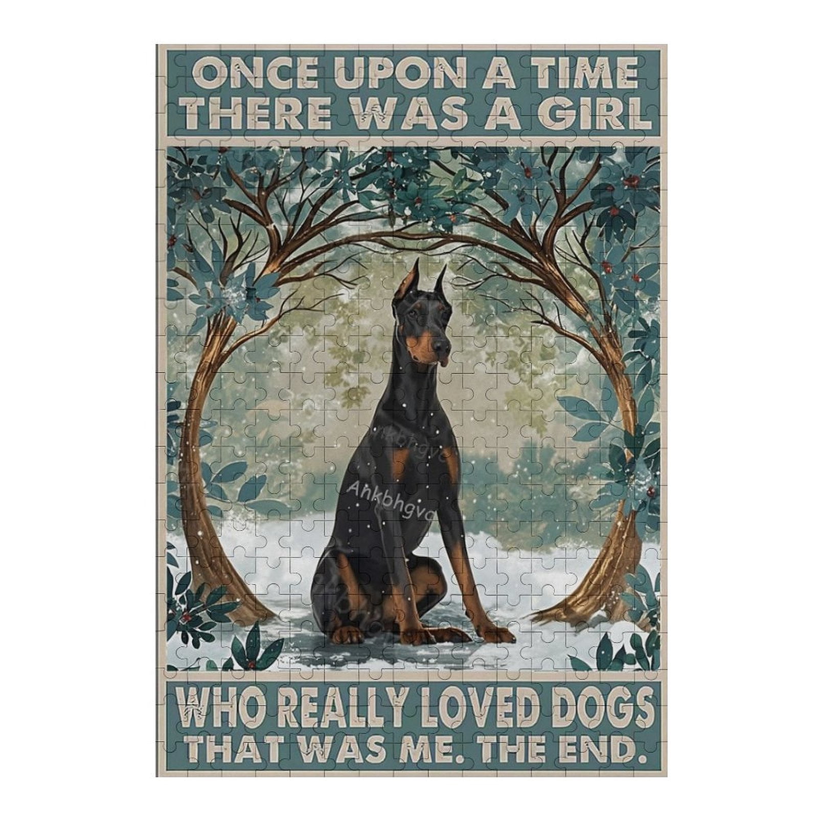 Funny Puzzle Doberman Pinscher 1000 pcs Wooden Puzzles Once Upon A Time ...