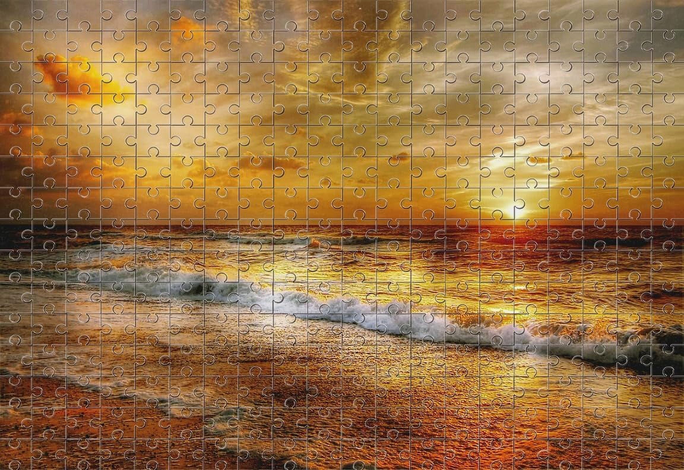 Funny Puzzle Sunset Sand Paradise Beach Sea Waves 300 Pieces Puzzle ...