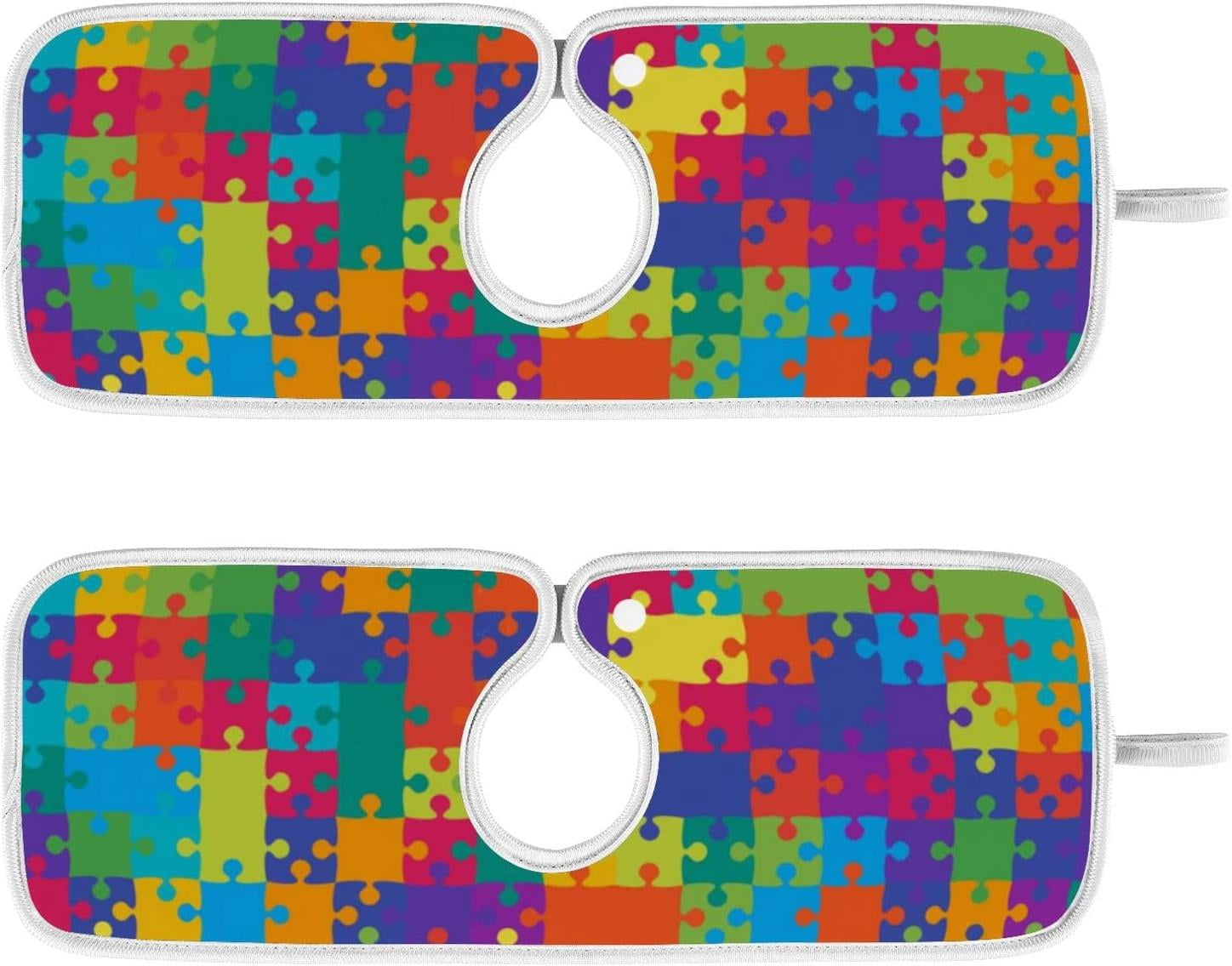 Funny Puzzles Print Sink Splash Guard for Faucet 2 Packs Faucet ...