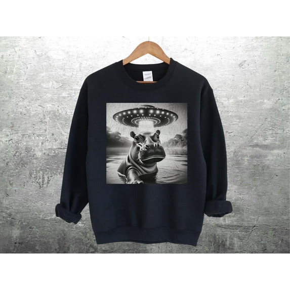 Funny Pygmy Hippo T-Shirt, Hippo Selfie Picture, UFO, Weird Animal ...