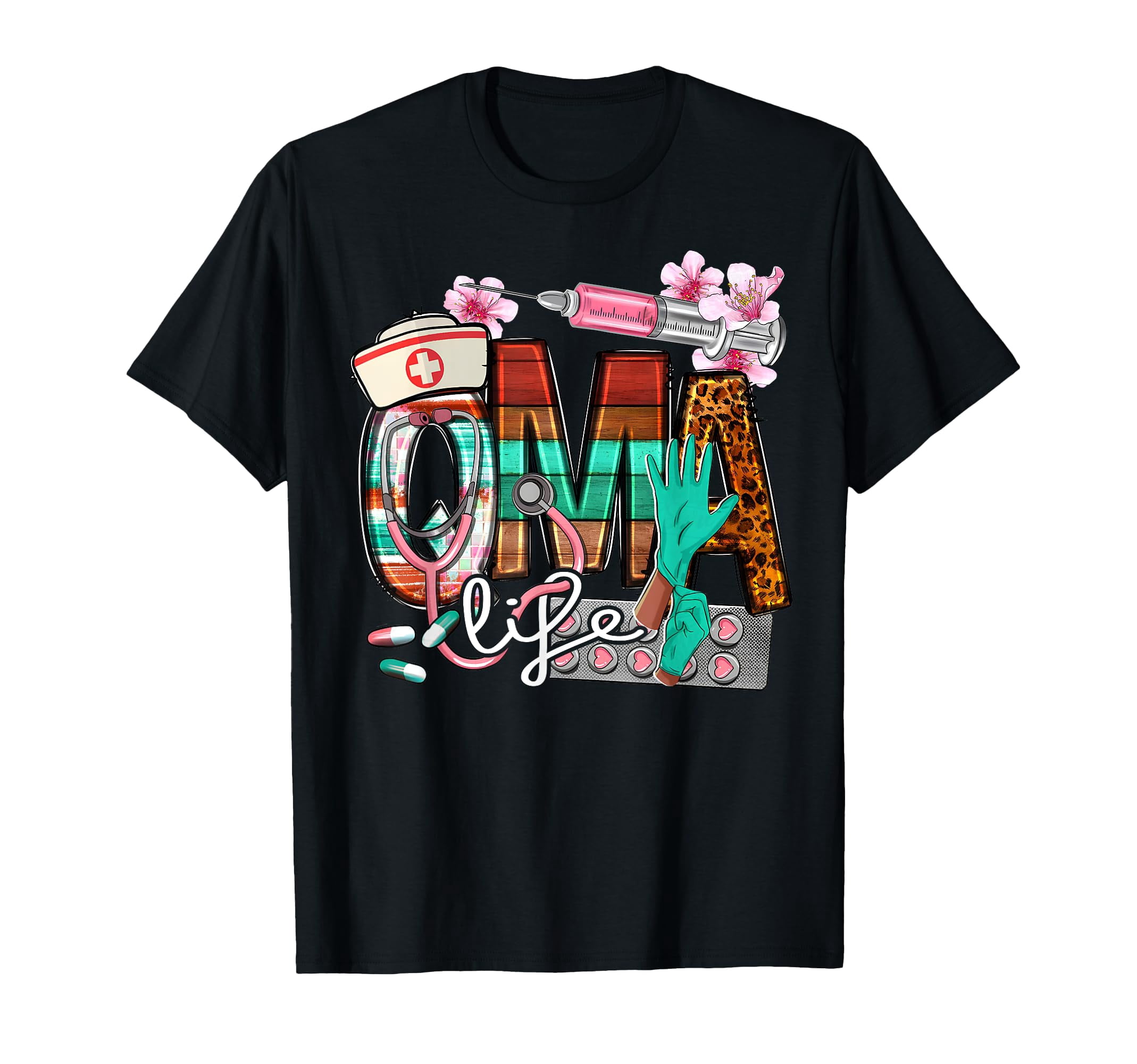 Funny Qualified Medication Aide Nurse Day T-Shirt with Colorful Leopard ...