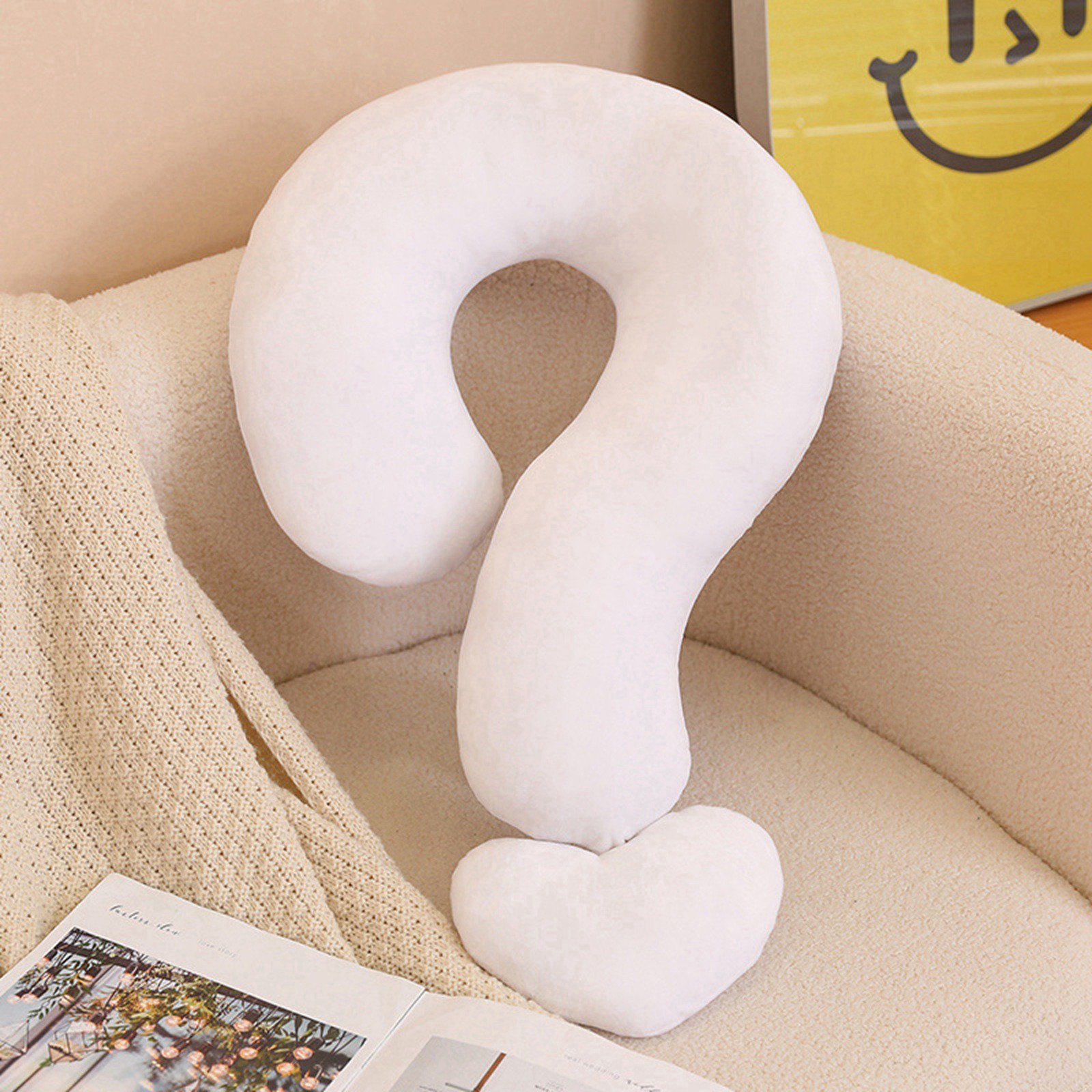 Funny Question Mark Shaped Pillows,25" Soft Question Mark Neck Pillow ...