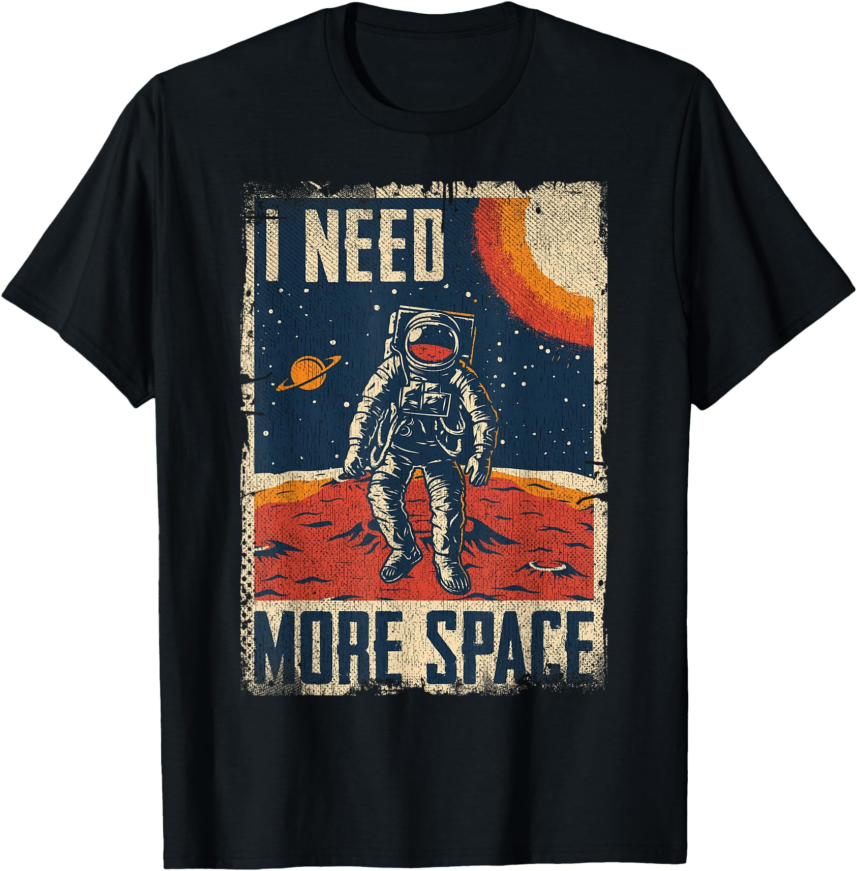 Funny Quote Space Man Astronaut Retro I Need More Space T-Shirt,Lime ...