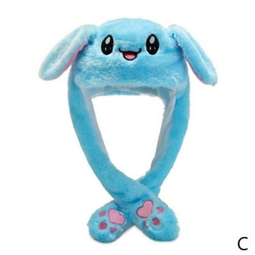 Eutuxia Soft Bunny Ears Hat, Moving Rabbit Plush Toy Cap, Fluffy ...