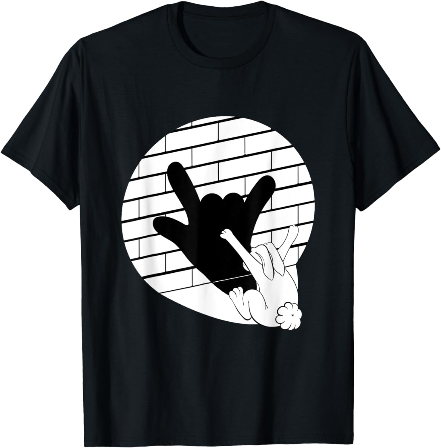 Funny Rabbit Hand Puppet Bunny Shadow T-Shirt - Walmart.com