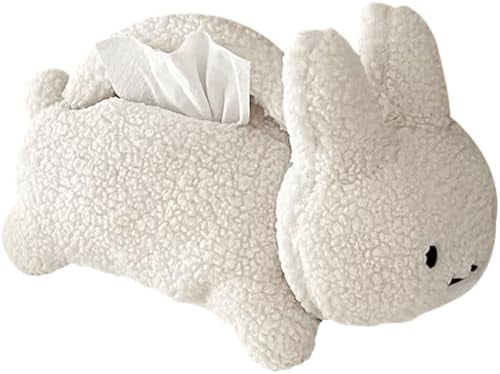 Funny Rabbit Tissue Box with Lifting Handle Cute Bunny Napkin Holder ...
