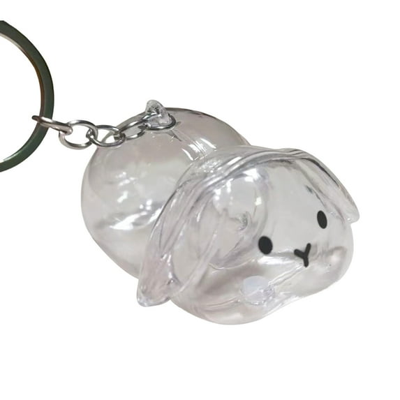 Funny Rabbits Shape Hair Storage Keepsakes Box Keychain Plastic Clear ...
