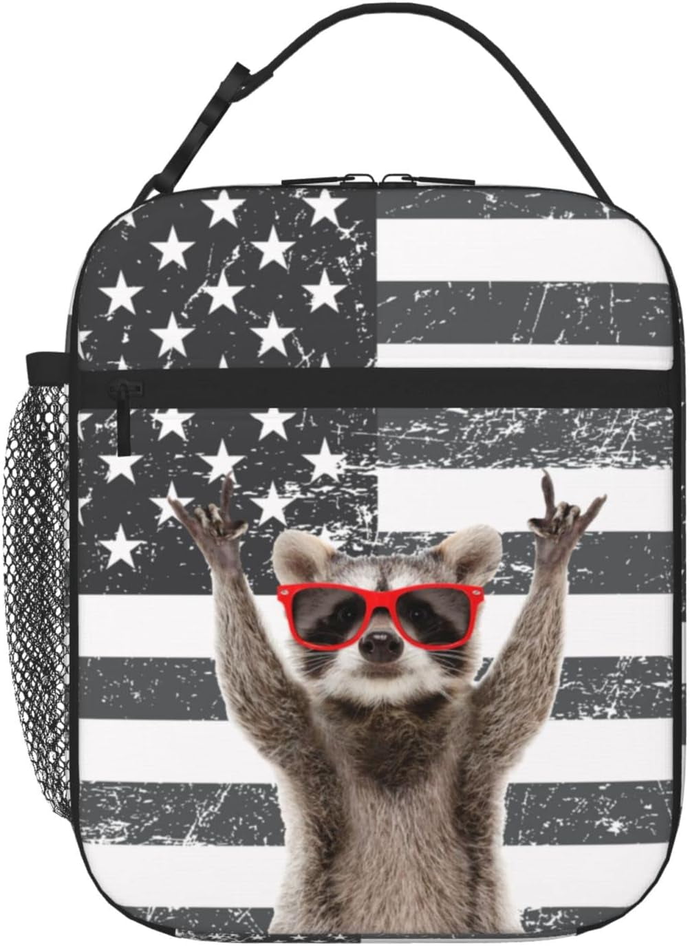 Funny Raccoon Lunch Box for Men Women American Flag Small Lunch Bag for ...