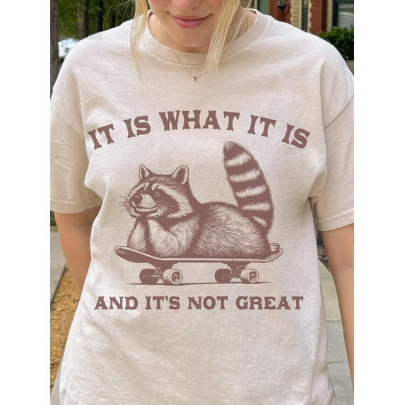 Funny Raccoon Meme T-Shirt - It Is What It Is And It Is Not Great Trash ...