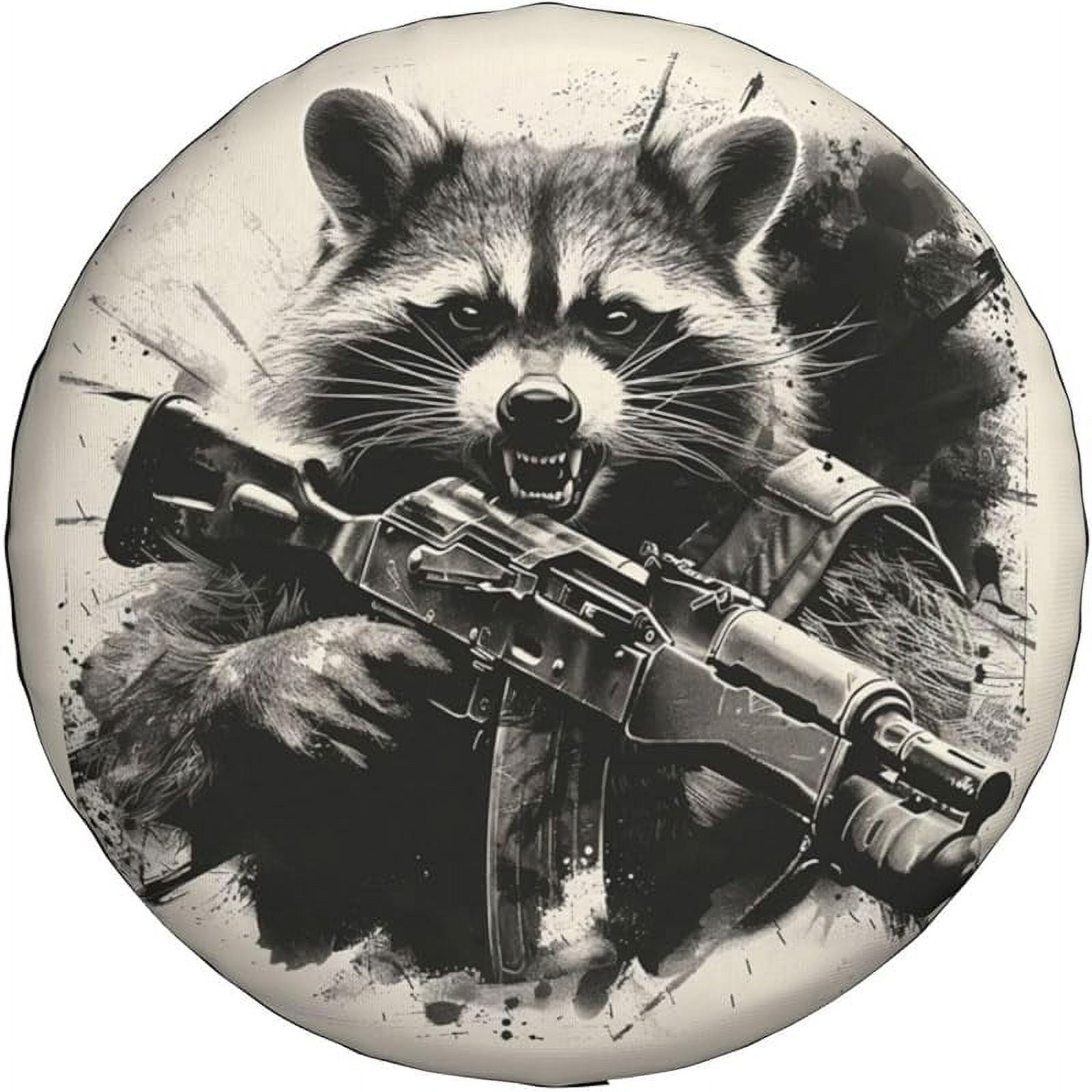 Funny Raccoon Spare Tire Cover Excited Racoon Wheel Protector for Truck ...
