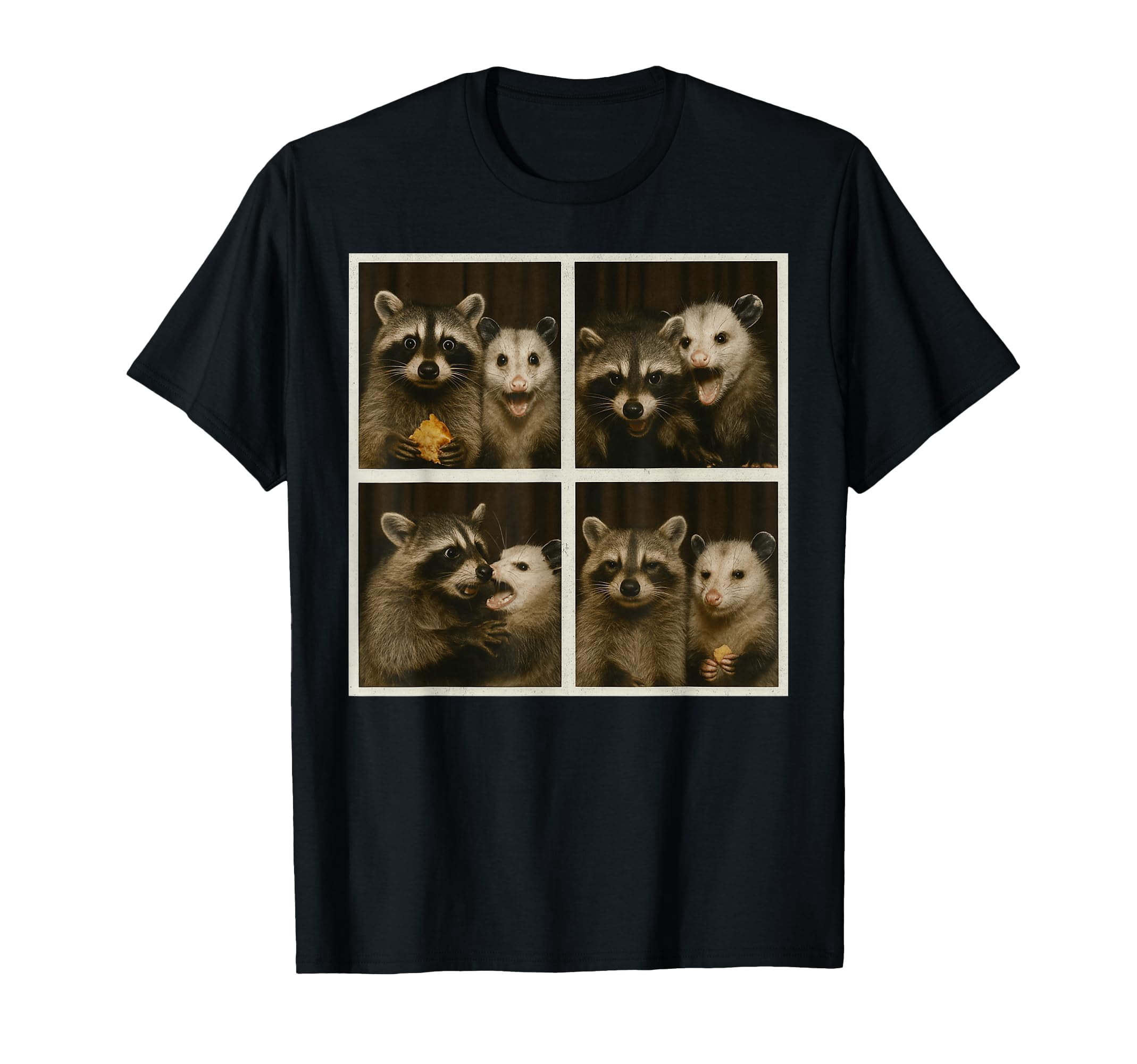 Funny Raccoon and Opossum Collage T-Shirt for Animal Lovers and Selfie ...
