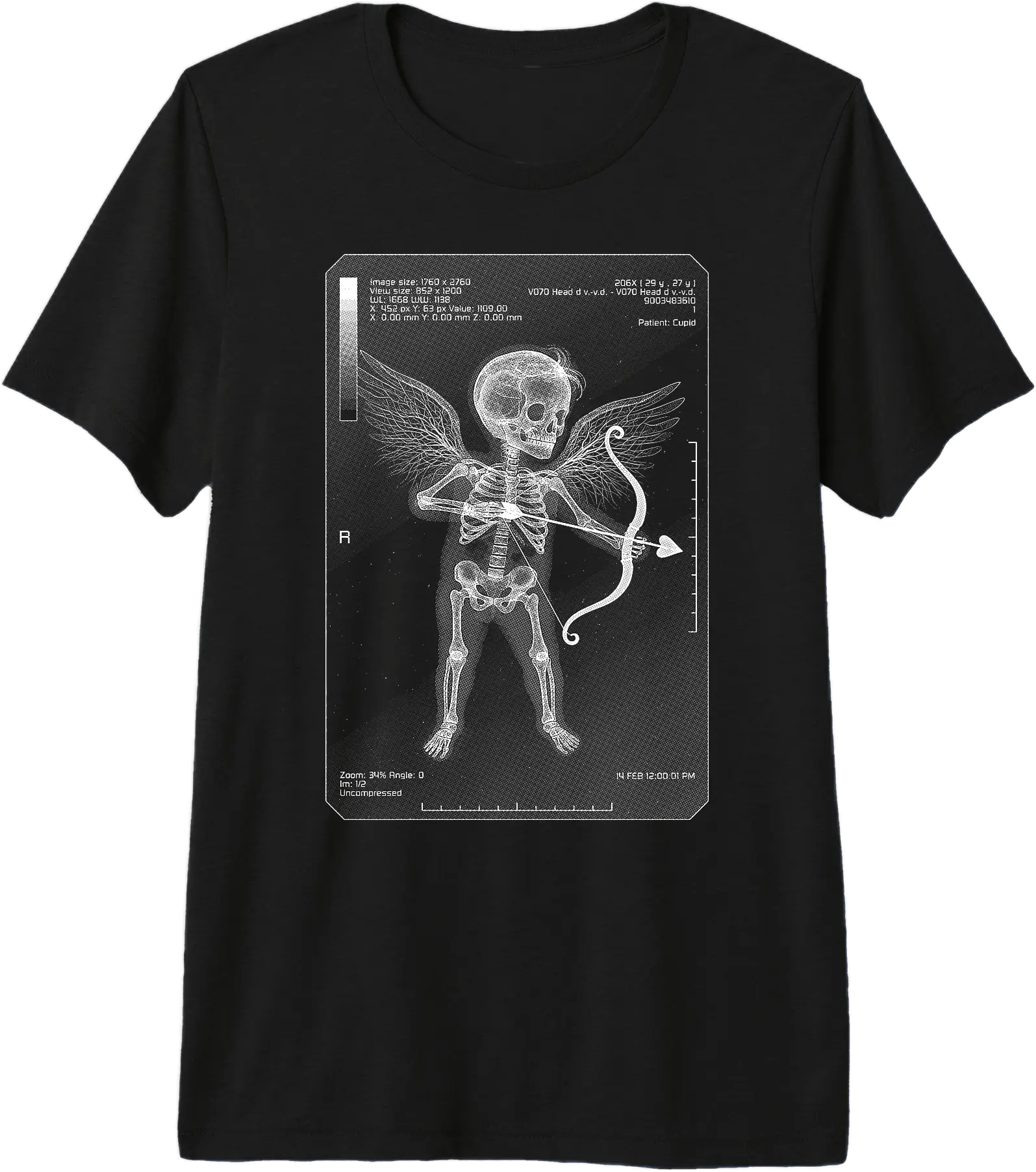 Funny Radiology Nurse Cupid Skeleton X-Ray Premium Tri-Blend T-Shirt ...