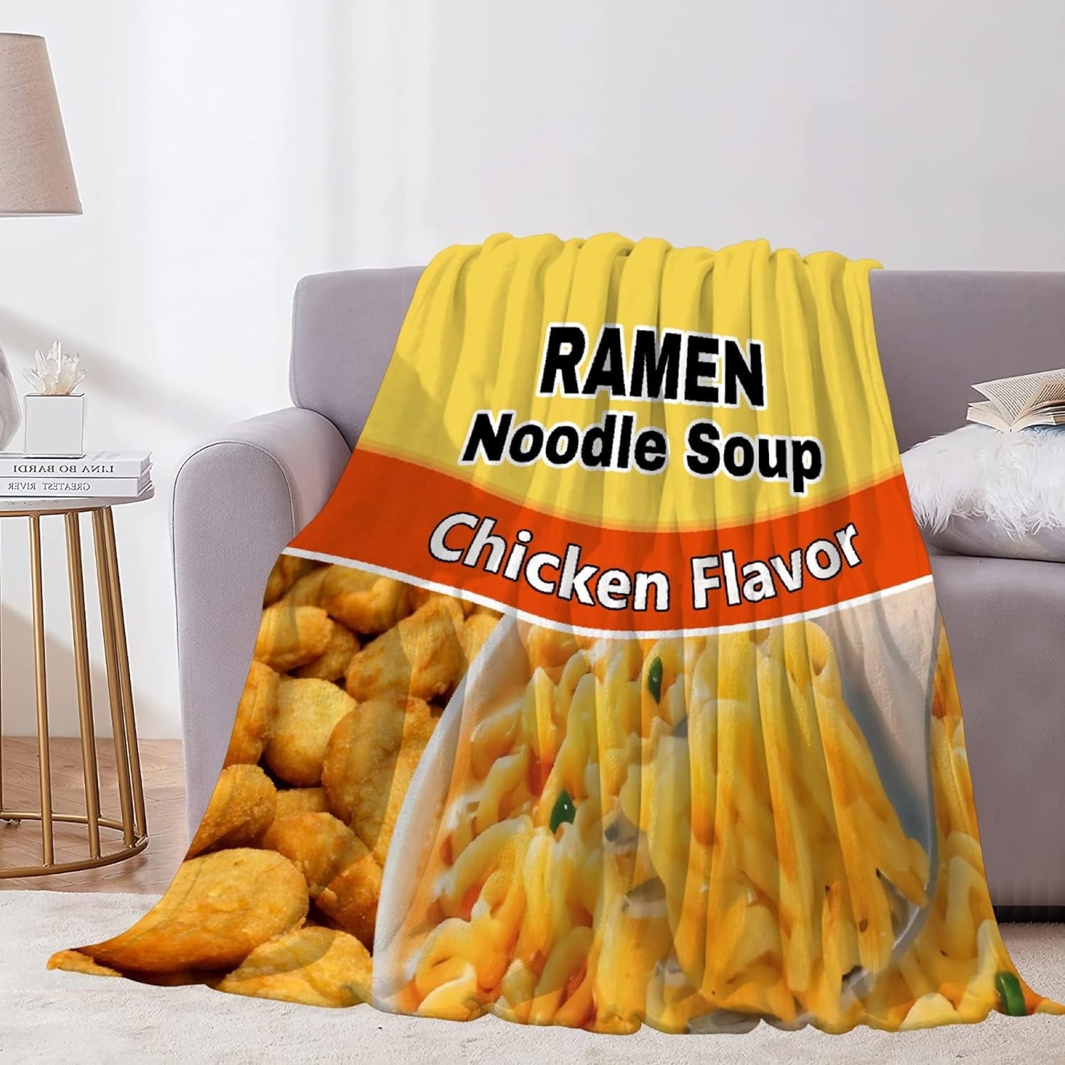 Funny Ramen Noodle Blanket - Plush Lightweight Fuzzy Food Throw for ...