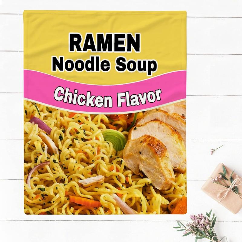 Funny Ramen Noodle Blanket - Plush Lightweight Fuzzy Food Throw for ...