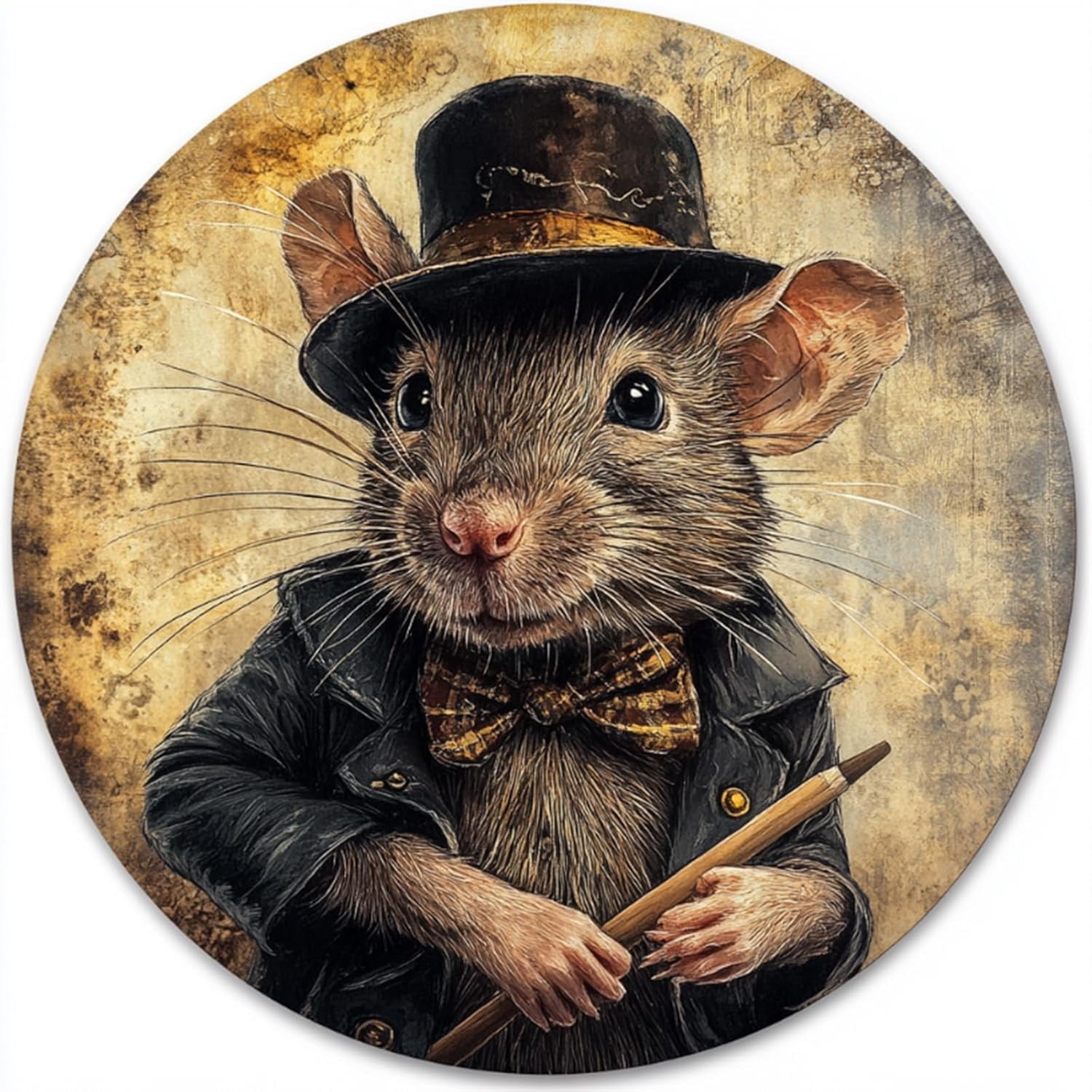Funny Rat Metal Sign Round Aluminum Vintage Metal Tin Sign for ...