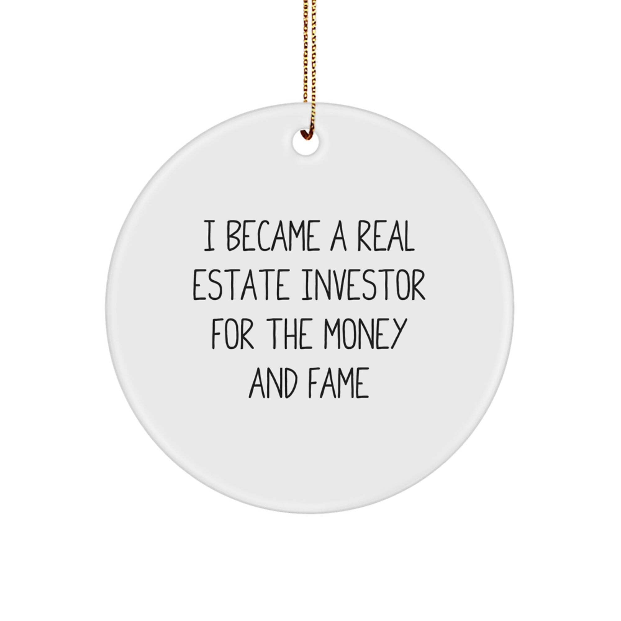 Funny Real Estate Investor Gifts for Men, Circle Ornament from Friends ...