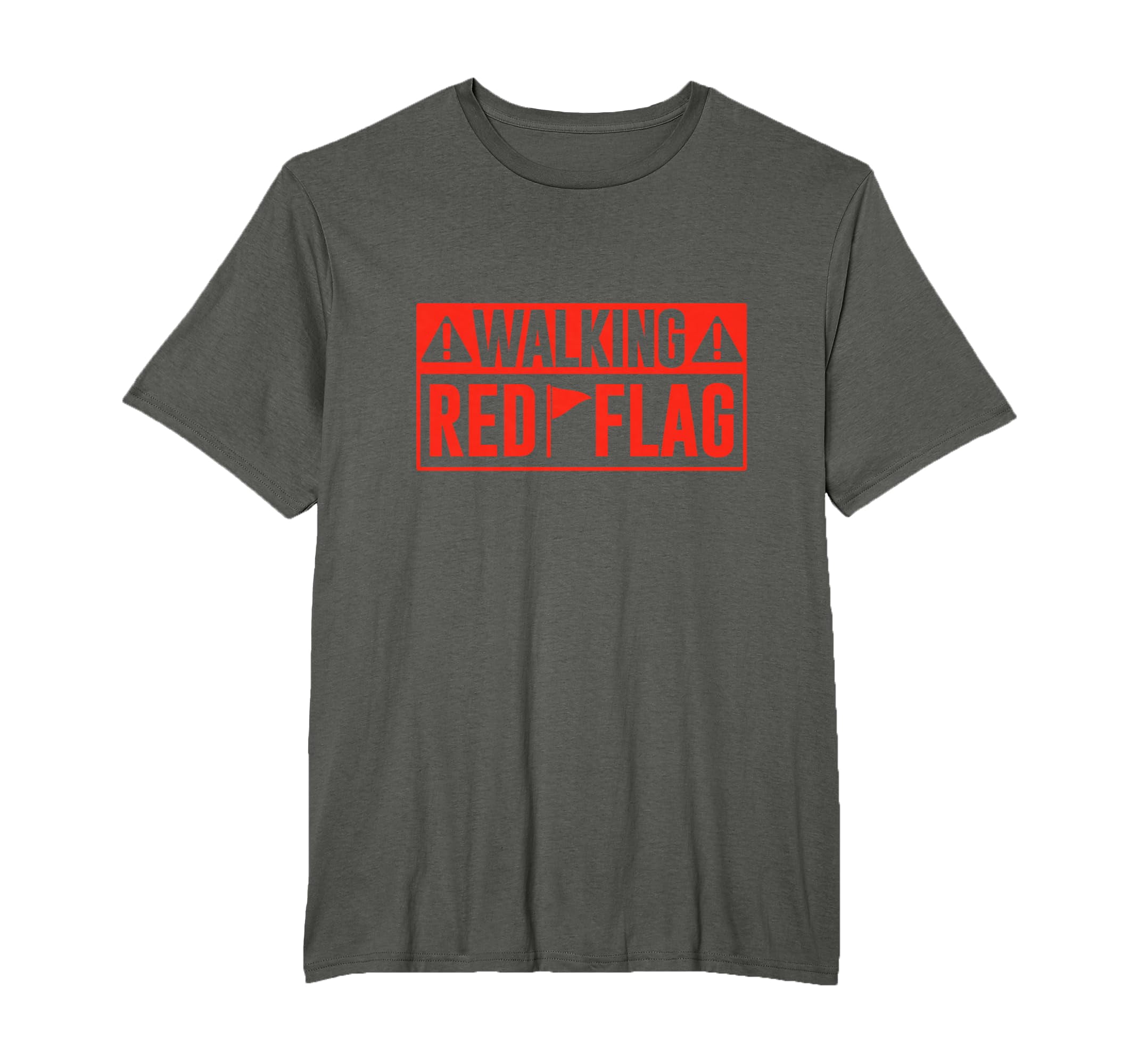 Funny Red Flag Warning Label Meme T-Shirt - Express Your Witty Humor ...