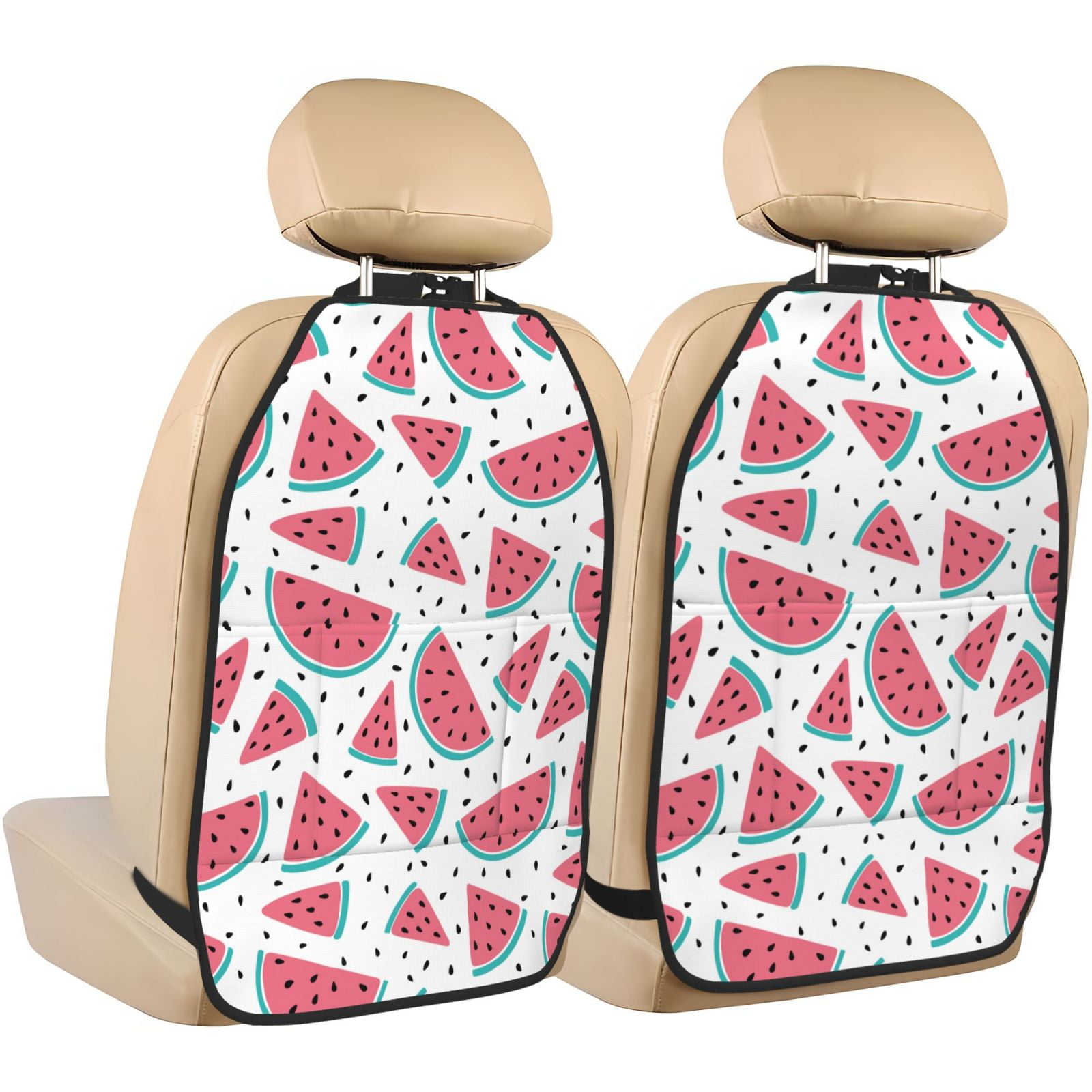 Funny Red Watermelon Backseat Car Organizer, 2 Pack Kick Mats Back Seat ...