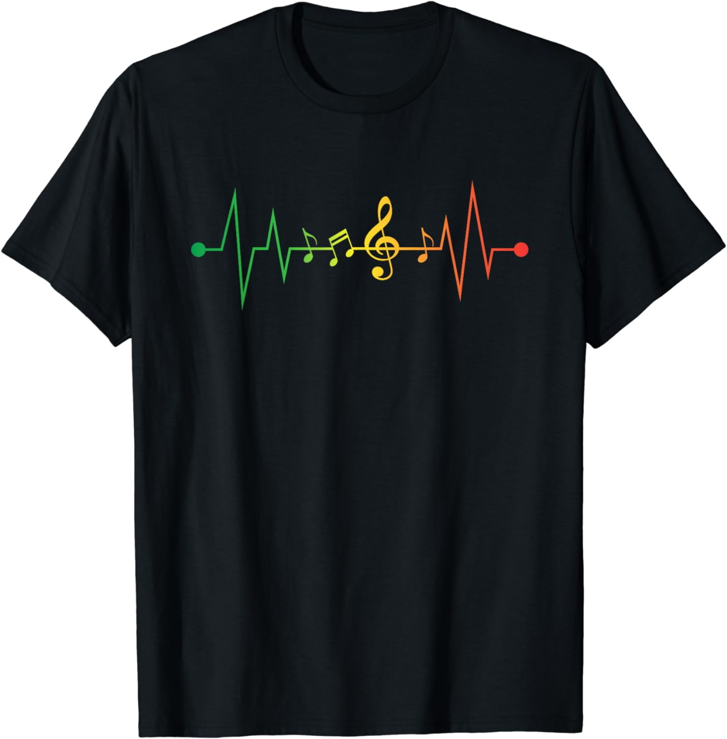 Funny Reggae Music Notes Heartbeat EKG Rasta Gift Men Women T-Shirt ...