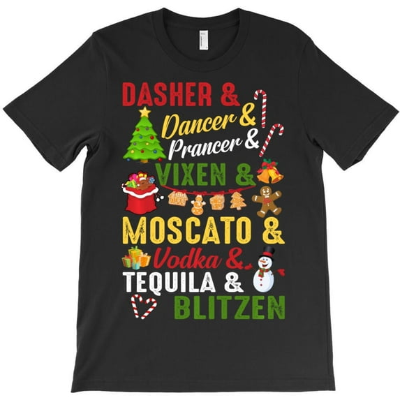Funny Reindeer Alcohol Names Christmas Drinking Party Holiday Graphic ...