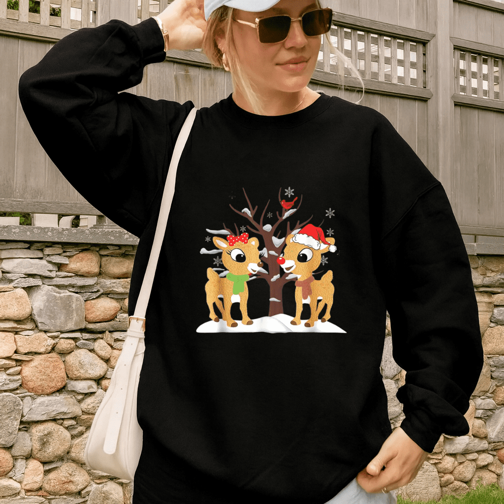 Funny Reindeer Graphic Simple Christmas Holiday Animal Themed ...