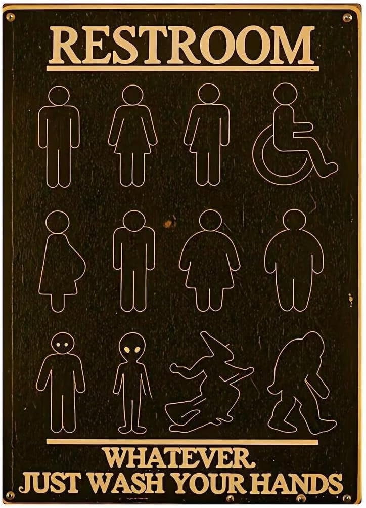 Funny Restroom Sign Metal Poster Aluminum 8x12 Inch Vintage Bathroom ...